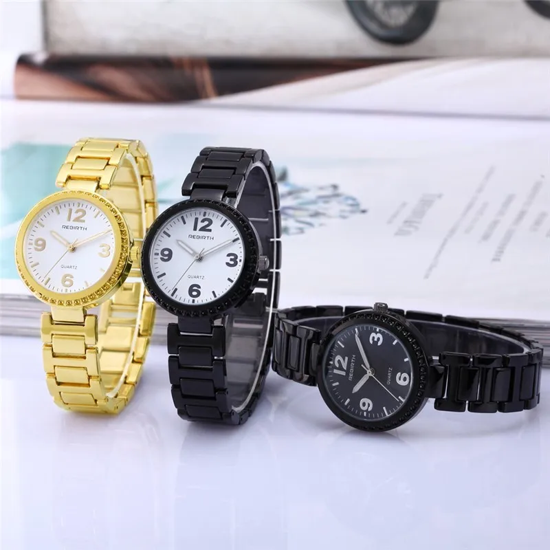 Rebirth New Designer Women's Wristwatches Fashion Women Casual Black ...