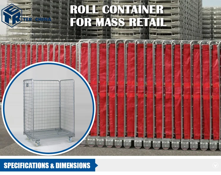 720x805 3 Sides Small Mesh Rolltainers Rollcage - Buy Rollcage,Storage ...