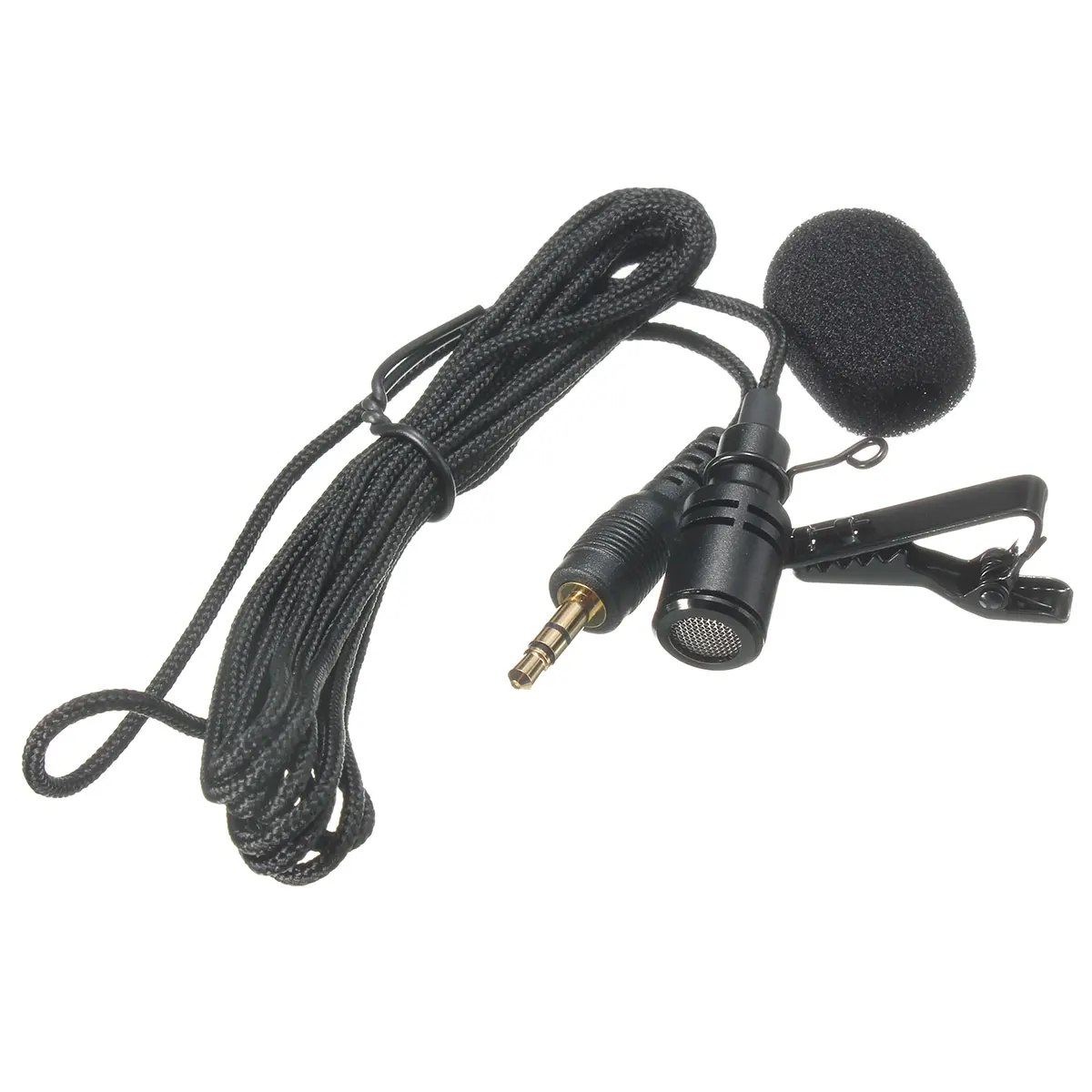2.5m Omnidirectional Metal Microphone 3.5mm Jack Lavalier Tie Clip ...