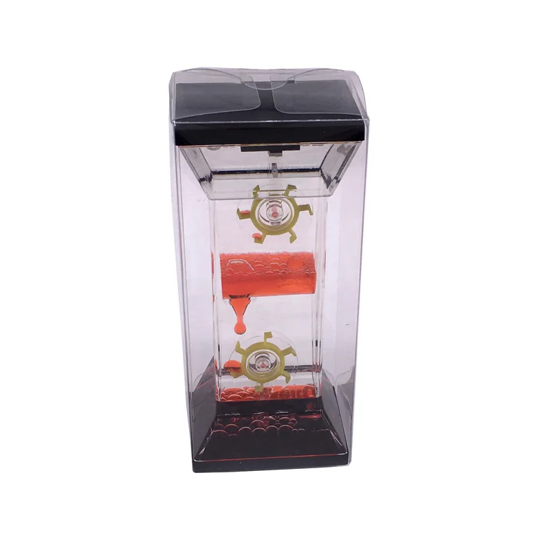 Red Color Plastic Acrylic Oil Liquid Hourglass Timer With Two Wheels In ...