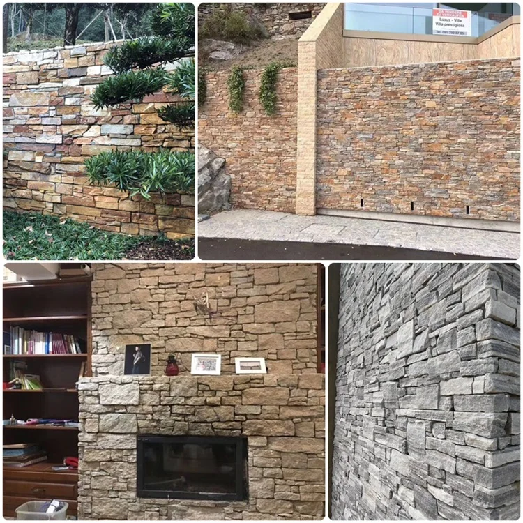 Blue Quartzite Stone Panels - Durable Natural Cement Cladding