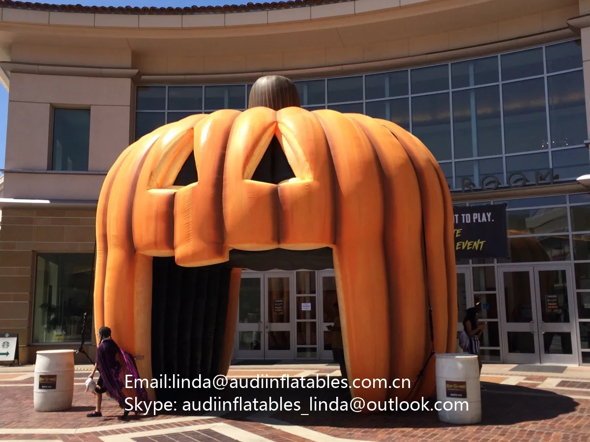 3m Tall Inflatable Pumpkin Tunnel For Halloween Decoration Outdoor ...