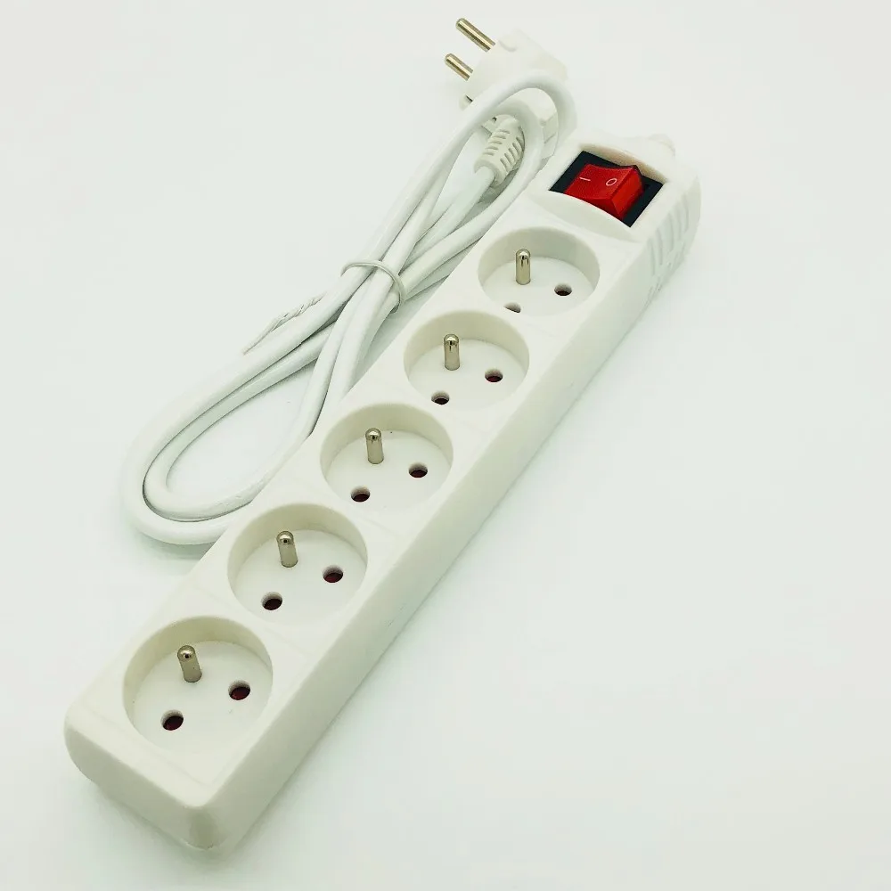 5 Way French Socket Wiring - Power Strip with Child Protection
