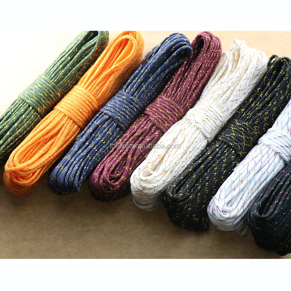 Outdoor Glitter Paracord Metallic Tracers 550 Paracord Rainbow Paracord ...