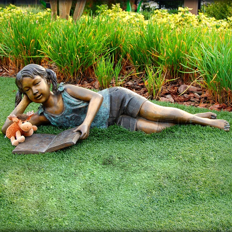 Large Outdoor Garden Copper Girl Sculpture Bronze Children Statues ...
