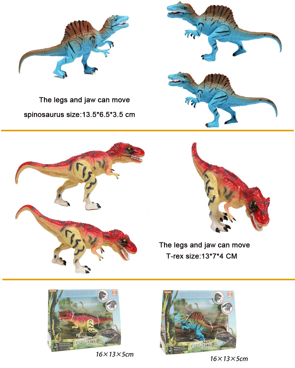 Funny Plastic Realistic Movable Jaws Arms Dinosaur Toy