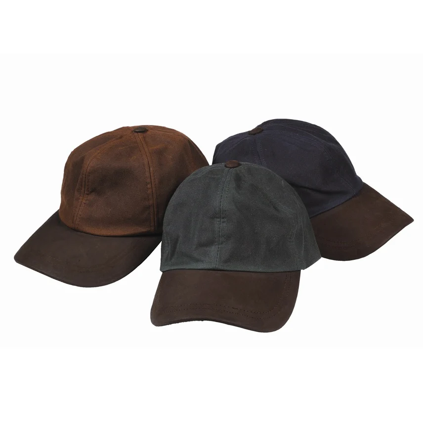 Waterproof Waxed Canvas Fabric Long Bill 6 Panel Embroidery Baseball ...