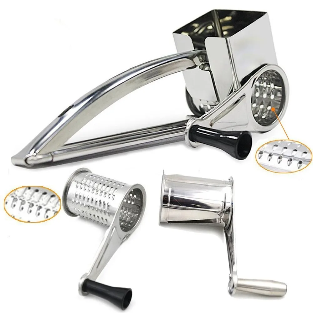 Rotary Cheese Grater Stainless Steel Hand-crank Rotary Razor Sharp ...