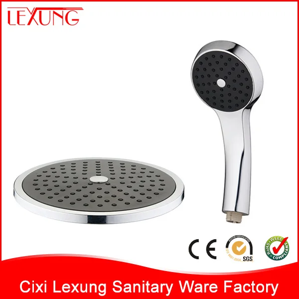 Round Gray Plastic Shower Set with Modern Design and Chrome Finish