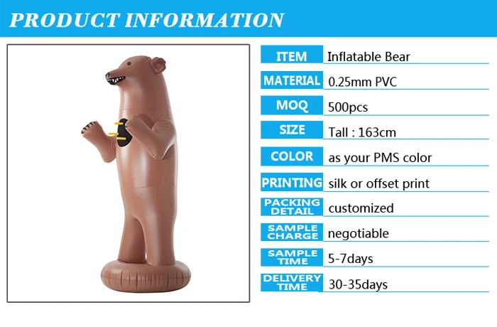 Durable Plastic Foldable Inflatable 3d Bear Target Shoot Portable 3d ...