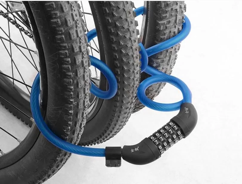 High Security 5-digit Coloured Combination Bicycle Wire Cable Lock ...