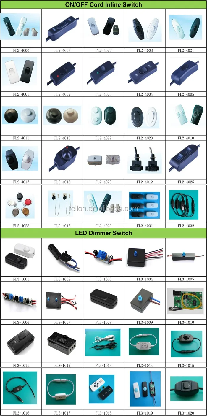 Push Button Types Of Lamp Switches 250v/6 Black Or White Color Can ...
