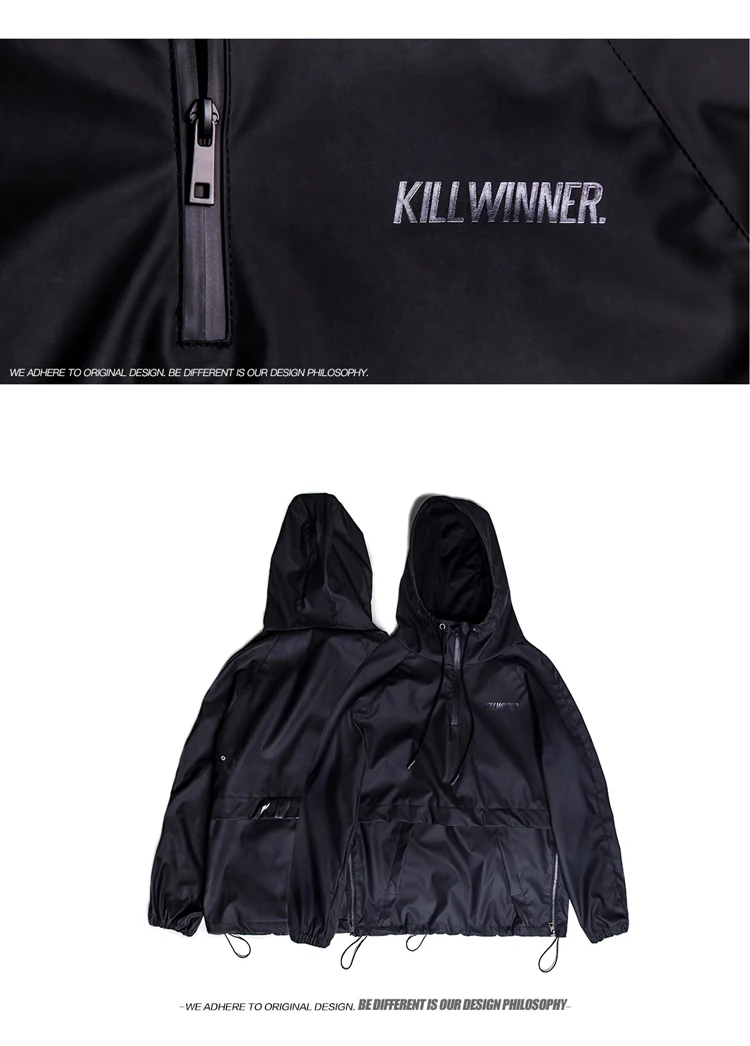 Killwinner Tech Wear Spring And Autumn Trend Brand Black Couple Tops ...