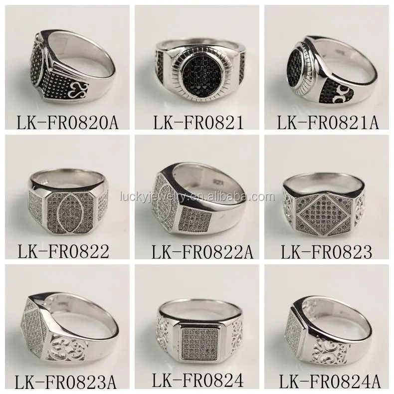 Black Gay Men Ring Silver Plating Stone Ring Designs For Men Cheap Sale ...