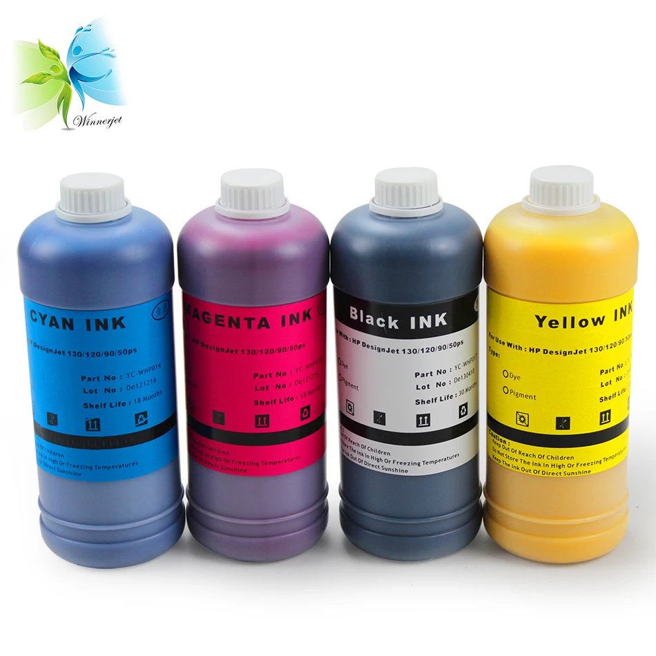 Vivid Color Bottle Refill Pigment Bulk Ink For Hp Designjet 130 120 90 ...