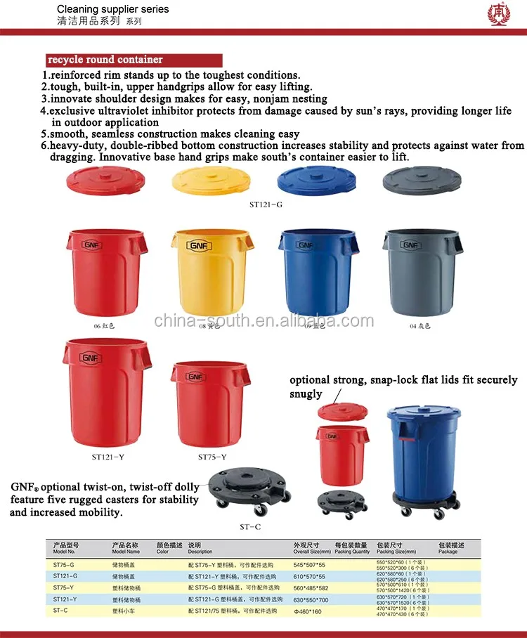 75l White Brute Bin With Lid & Dolly - Buy Plastic Wheelie Bin Storage ...