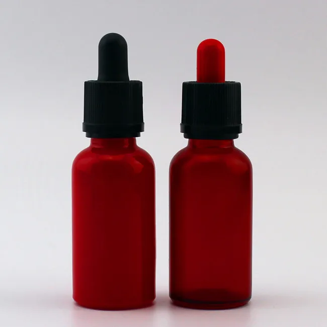 30 Ml Red Color Glass Dropper Bottle With Childproof Dropper Lid For ...