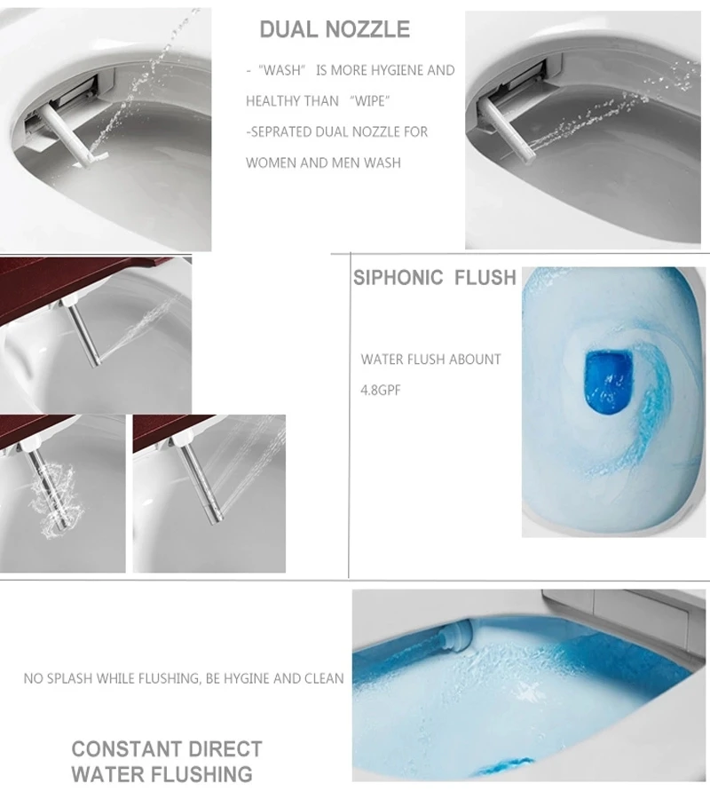 High-tech Automatic Closestool Intelligent Water Closet Smart Floor ...