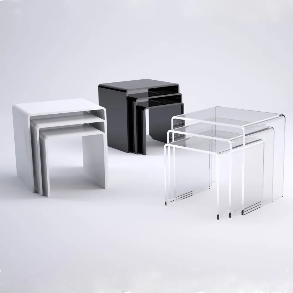 Acrylic Nest Of 3 Tables,Perspex Bedside/coffee/end Tables - Buy ...