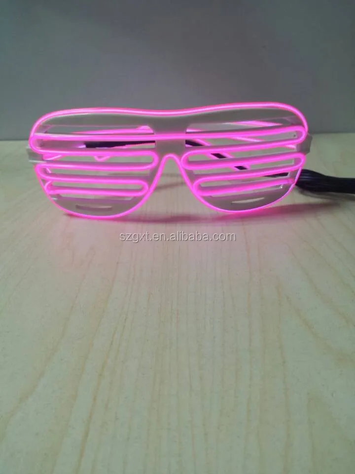 Light Up Neon Led Glasses,Sound Activated El Neon Wire Glasses Blue ...