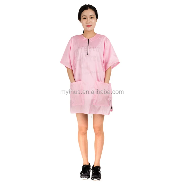 Pink Polyester Material Beauty Salon Work Smock Uniforms Waterproof ...