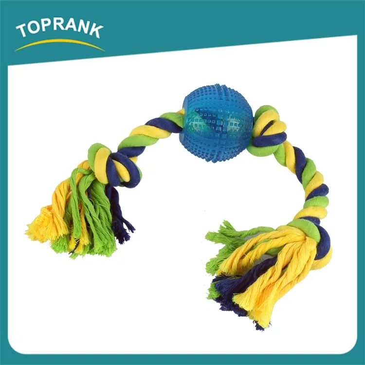 Toprank Dog Chew Toy Rope Handmade Tpr Chew Ball Teeth Cleaning Pet ...