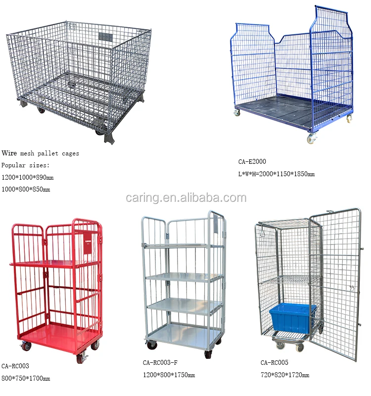 Heavy Duty Warehouse Cage Trolley With Hinged Side Door - Buy Warehouse ...