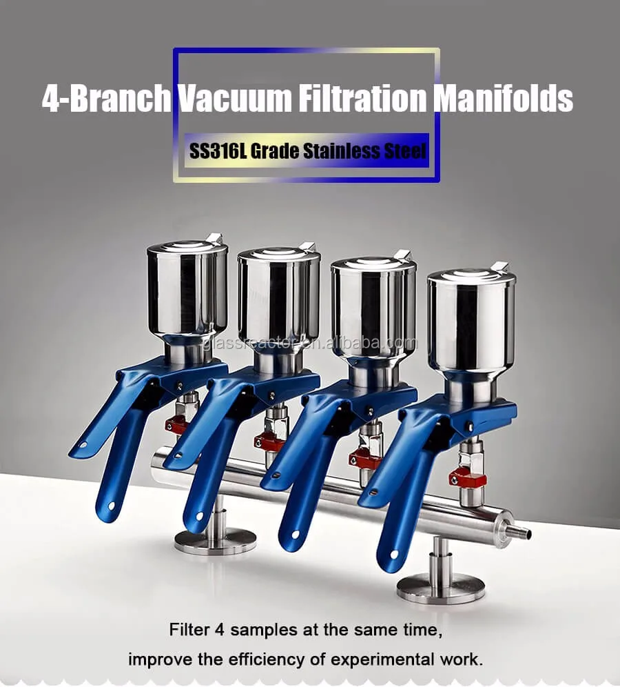 Fg-3 Lab Equipment Glass Multi-branch Manifolds Filter With Vacuum ...