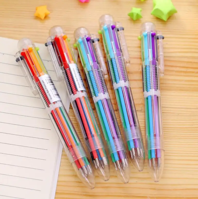Customized Logo 6 Colors In 1 Pcs Pen Ballpoint Pen 0.7mm Kids School ...