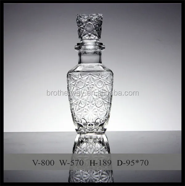 800ml Fancy Glass Liquor Alcohol Wine Bottle With Glass Stoppers - Buy ...