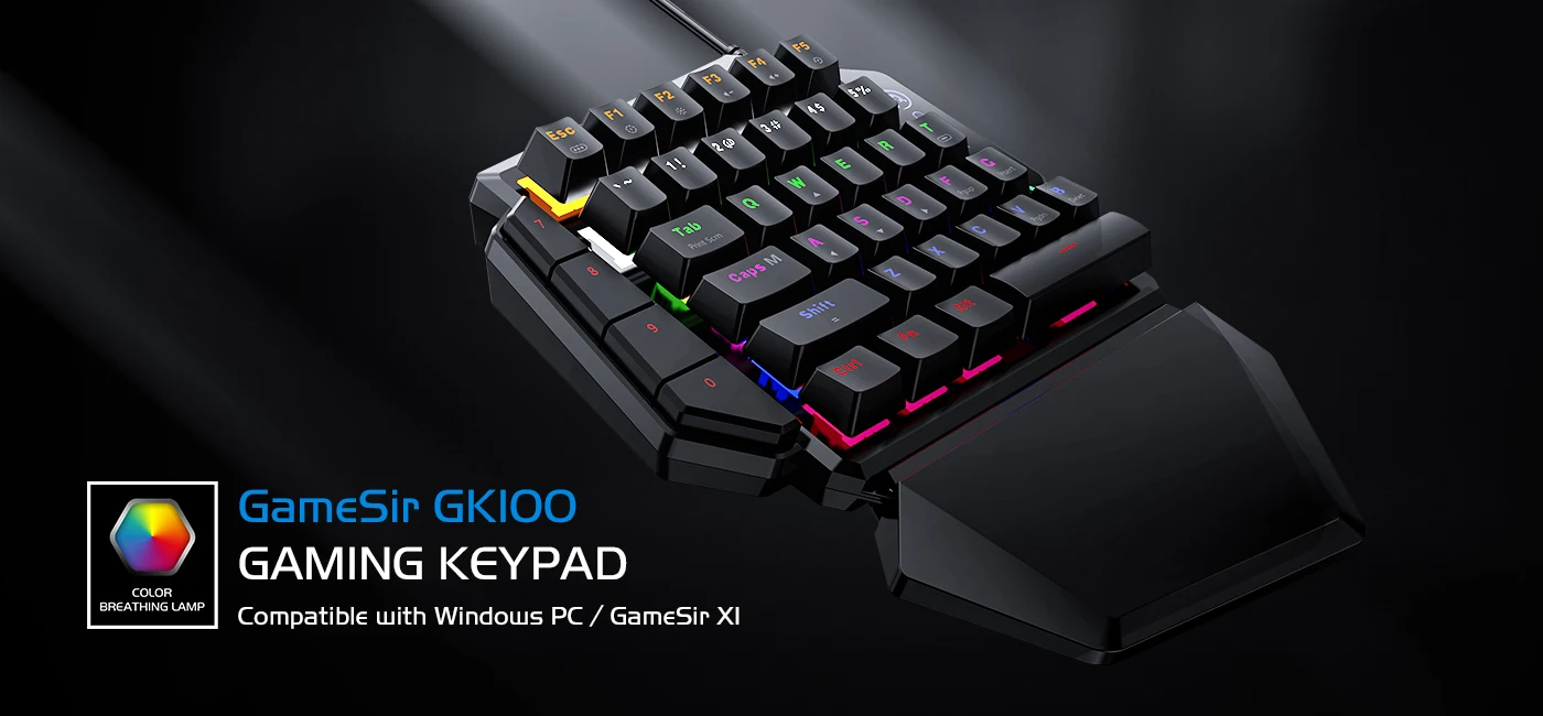 Gamesir GK100 - Ergonomic Gaming Keyboard with LED Backlight