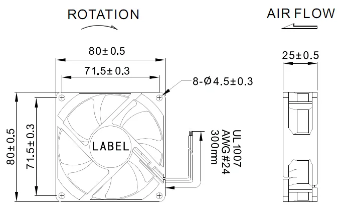 8025 Dc 18v 24v Axial Fan Motor Pc Cooling Fans - Buy Dc Cooling Fan ...
