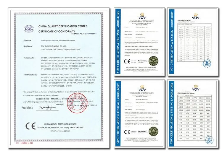 IP67 200A 5 Pin 400V AC Power Reefer Container Electrical Plug Socket