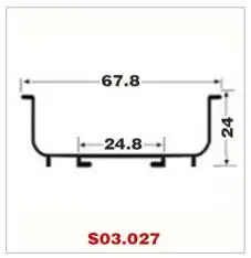 Horizontal Aluminum Channel Handle Profile for Kitchen Cabinet