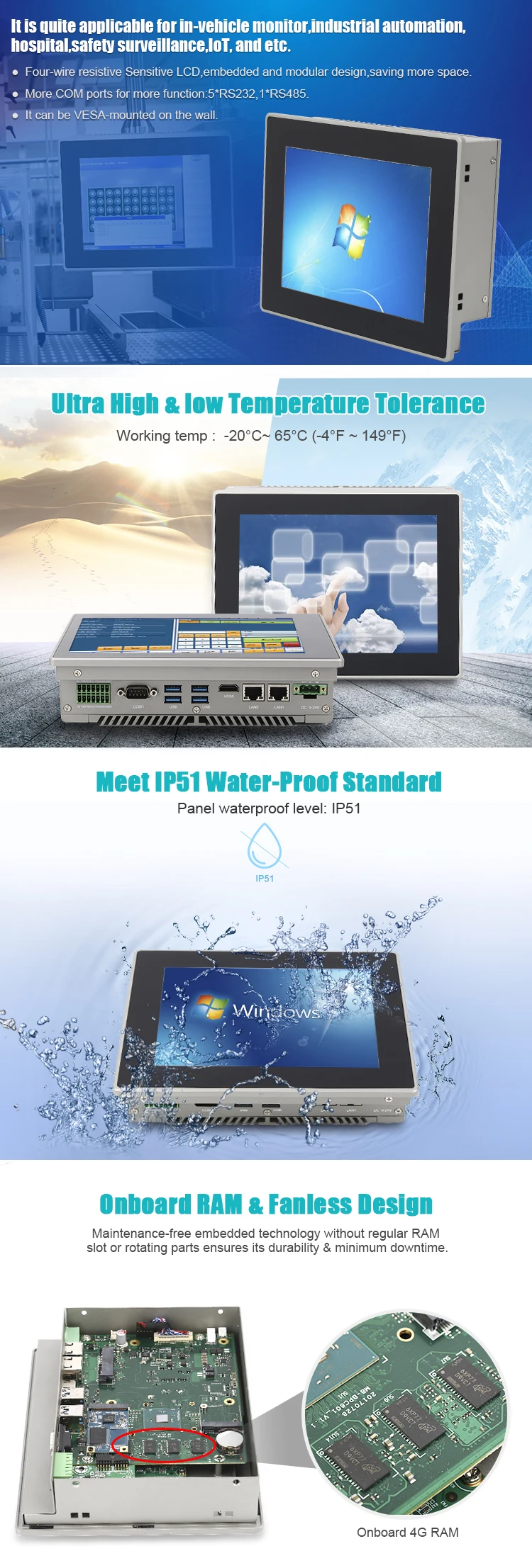 Desktop Computer Pc Industrial Linux All In One Mini Touch Screen Panel ...
