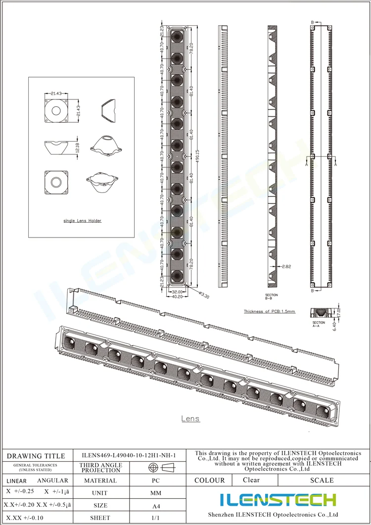 Ilenstech 10 Degree 3030 Smd Led Lens Strip Light 490mm Linear Lens ...