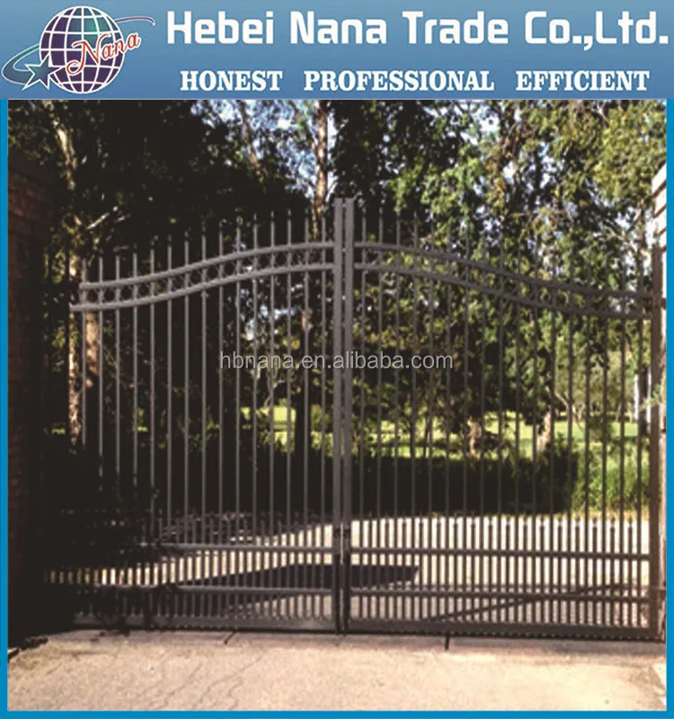 Electric Sliding Driveway Wrought Iron Fence Folding Gate