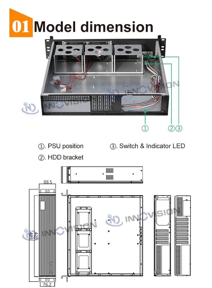 2u 19inch L400mm Case Rack Mount Server Chassis - Buy 2u Server Rack ...