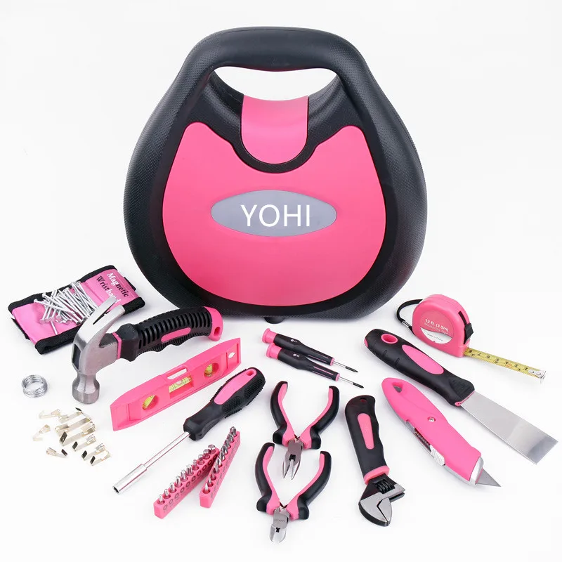 8 Piece Tool Set Pink General Household Hand Tool Kit Universal Tool ...