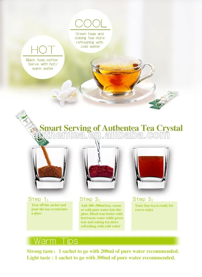 Premium Flavored Instant Lemon Green Tea Powder 0 Calorie