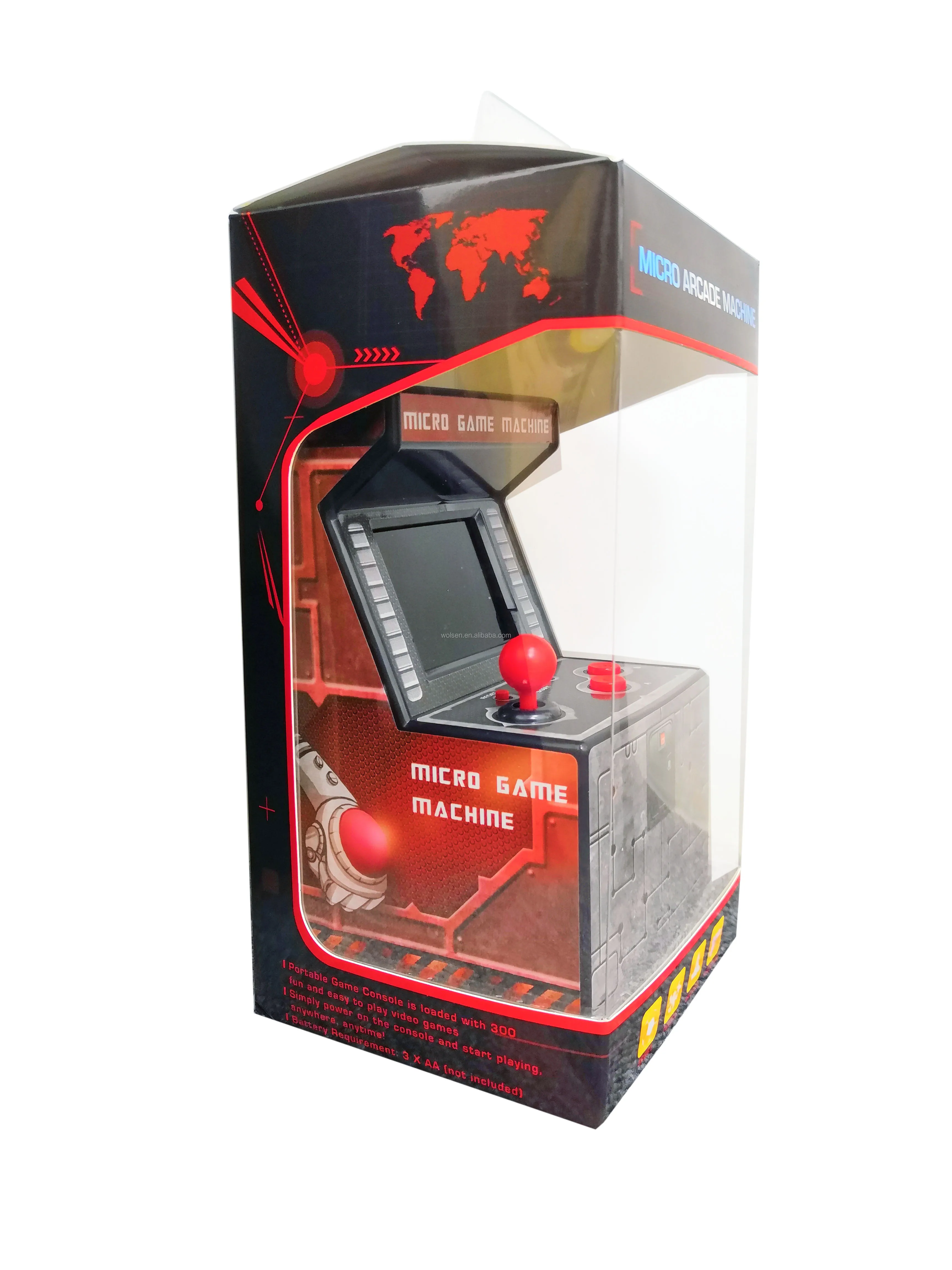WOLSEN 8 Bit Mini Arcade - 300 Retro Games in 2.5 Inch Console