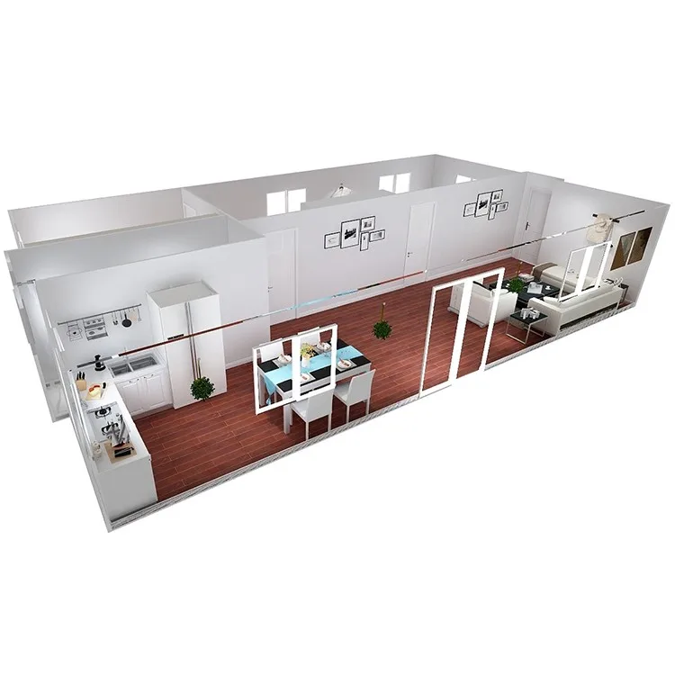 Extended Foldable Prefab Container Homes 40ft Folding Living Container