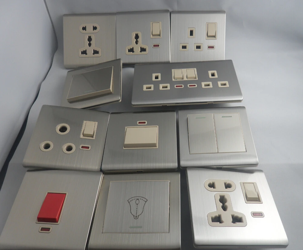 Hot Design Klass 13a Uk Socket With Usb Bs Brushed Metal 13a Uk ...