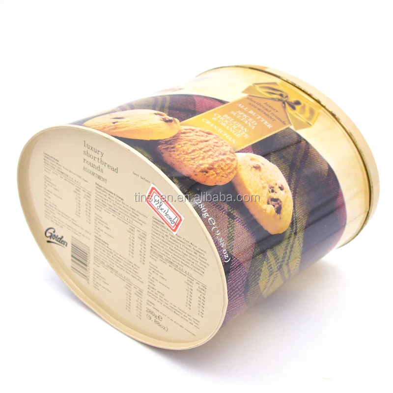Custom Food-grade Oval Shape Biscuit Tin Packing Box,Oval Butter Cookie ...