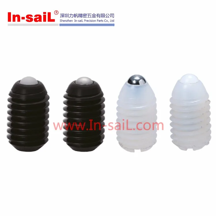 Nylon Plastic Threaded Spring Loaded Ball Plunger Set Screw With Slot ...