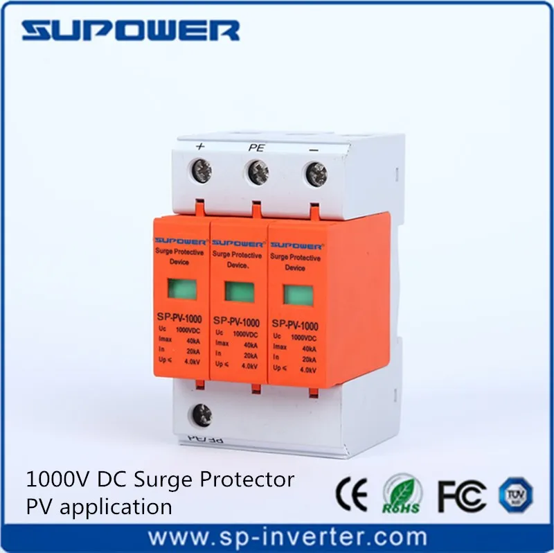 Dc 1000v 3p Surge Protective Device Surge Arrester For Photovoltaic Pv ...