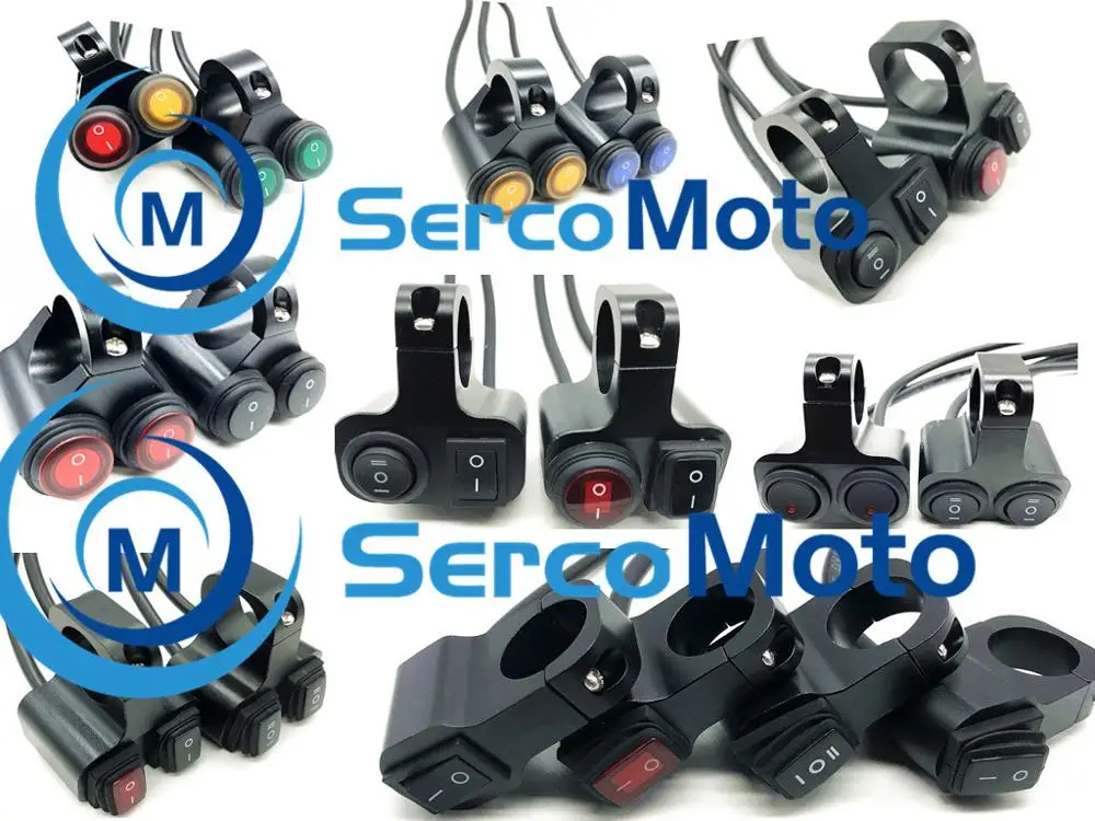 Waterproof 12v Motorcycle 7/8" 22mm Handlebar Switches Headlight Hazard ...