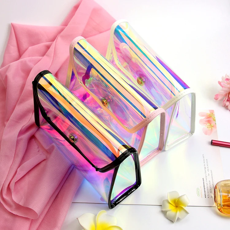 Custom Women Makeup Pouch Glitter Pvc Cosmetic Holographic Bag - Buy ...