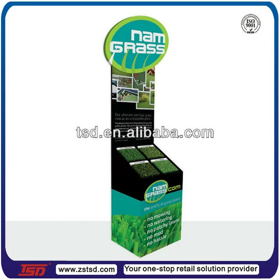 Custom Garden Shop Pos Cardboard Artificial Grass Display Stand,Turf ...