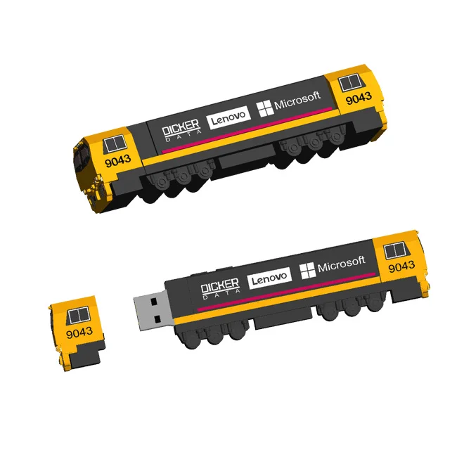 Customized PVC USB Stick - Train Shaped Flash Drive